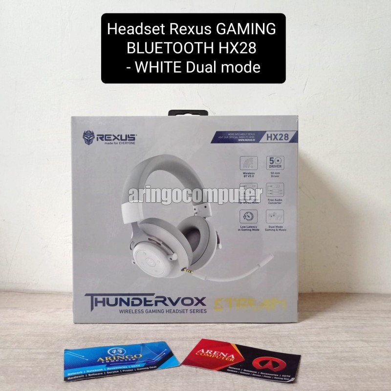 ARINGO - Headset Rexus GAMING BLUETOOTH HX28 - WHITE Dual mode